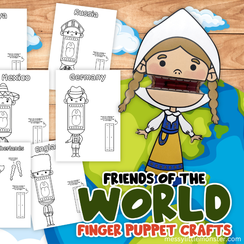 People of the World Finger Puppet Printable Craft – Messy Little ...