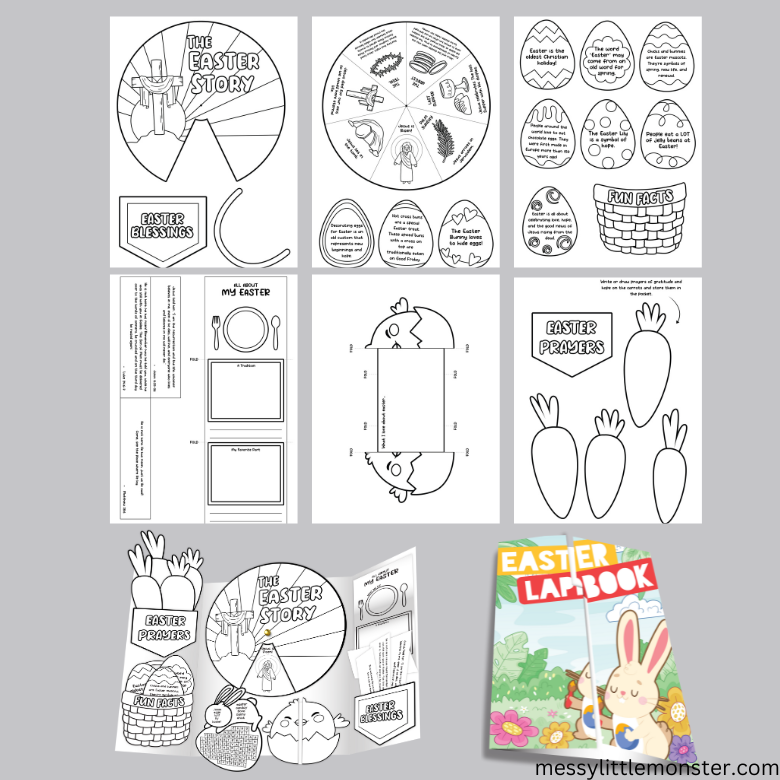 Easter Lapbook - Printable Easter Activities – Messy Little Monster Shop