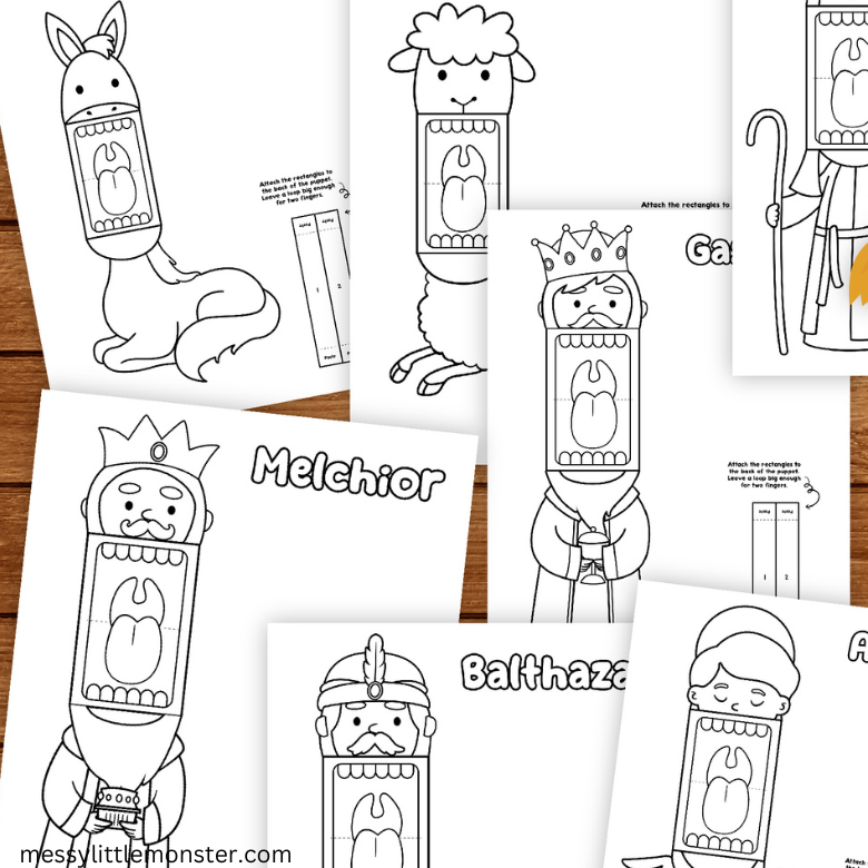 Printable Nativity Craft - Christmas Finger Puppets – Messy Little ...