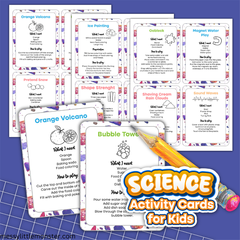 Science Project Ideas - Printable Cards – Messy Little Monster Shop