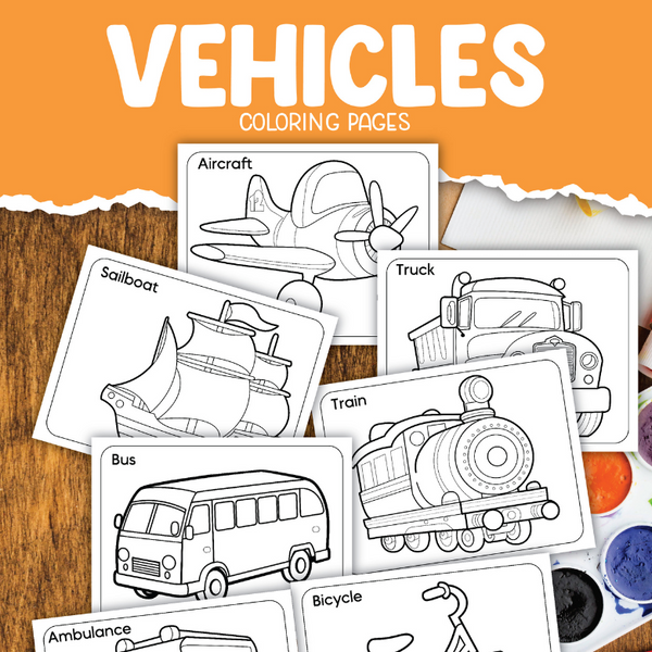 Vehicles Coloring Pages – Messy Little Monster Shop