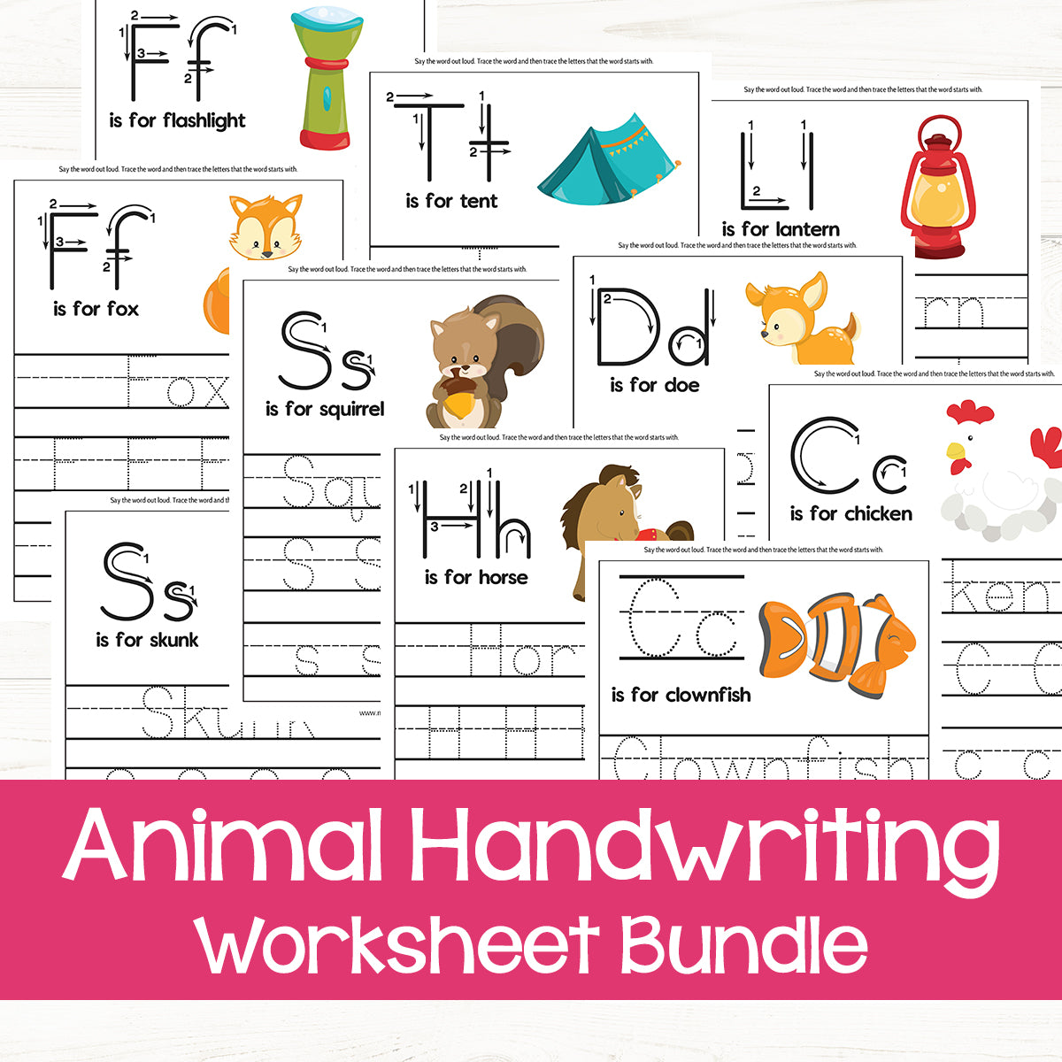 Animal Handwriting Worksheets – Messy Little Monster Shop