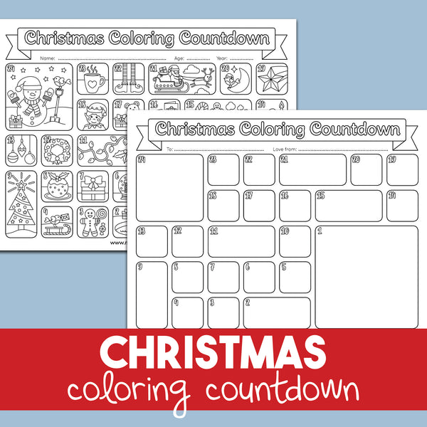 countdown to christmas coloring pages