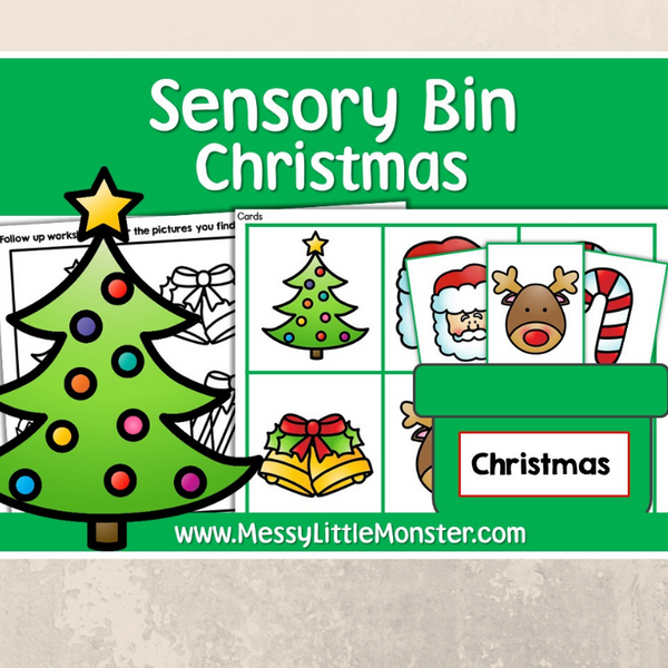 Christmas Sensory Bin Printables – Messy Little Monster Shop