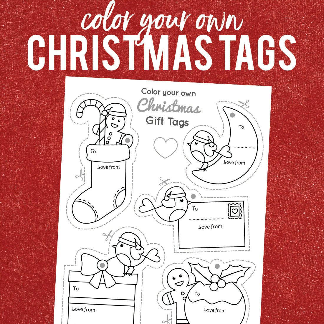 Color Your Own Christmas Tags – Messy Little Monster Shop