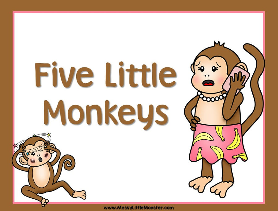 Five Little Monkeys - Nursery Rhyme Sequencing Activity – Messy Little ...