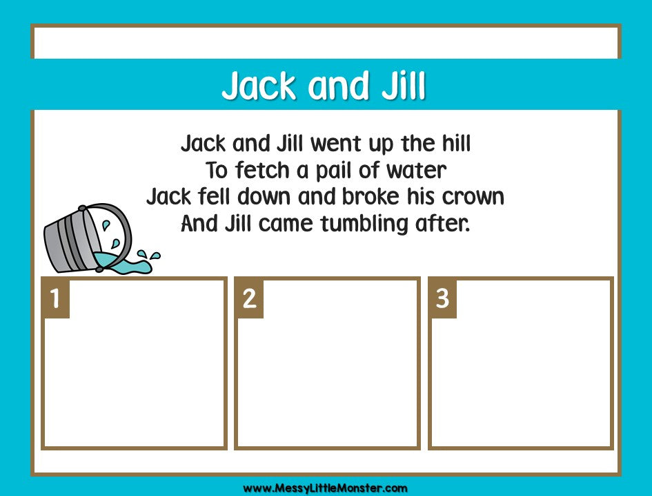 Jack And Jill Nursery Rhyme Worksheet