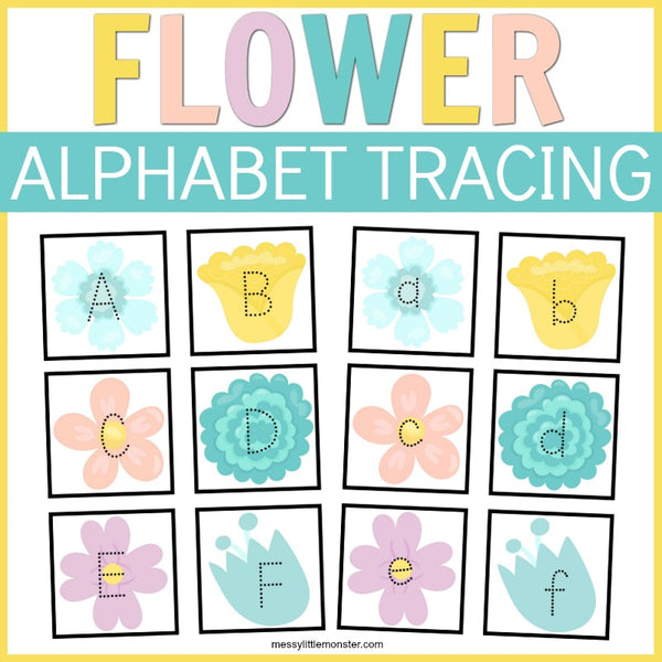 Flower Alphabet Tracing Cards – Messy Little Monster Shop