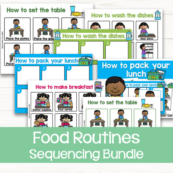 Sequencing Activities: Food Routines – Messy Little Monster Shop