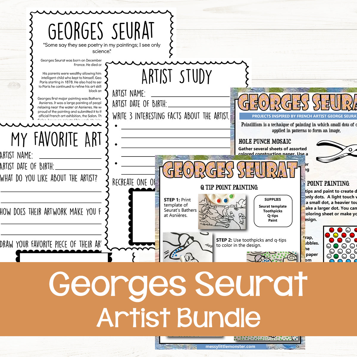 Georges Seurat for Kids - Famous Artist Bundle – Messy Little Monster Shop