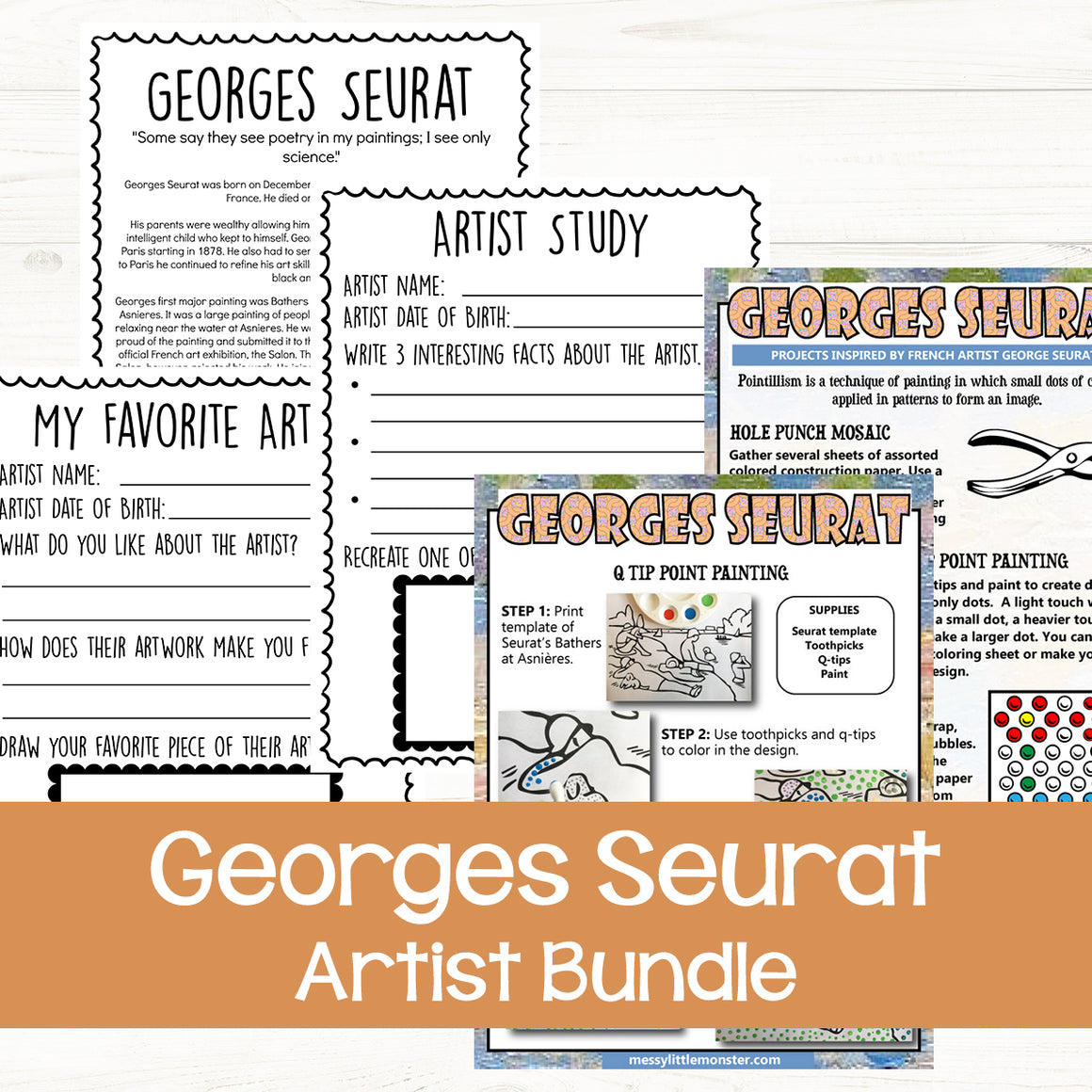 Georges Seurat for Kids - Famous Artist Bundle – Messy Little Monster Shop