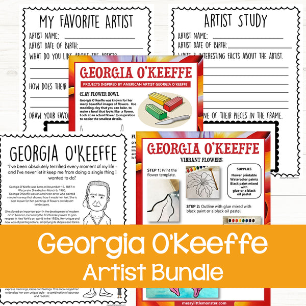 Georgia O'Keeffe for Kids - Famous Artist Bundle – Messy Little Monster ...