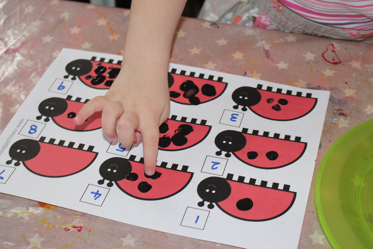 Spring Counting Finger Painting Number Activity – Messy Little Monster Shop