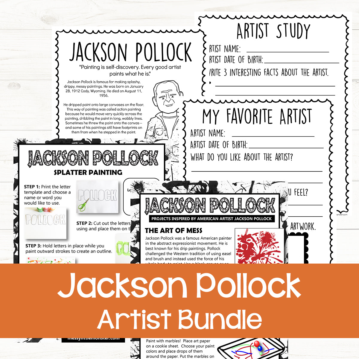 Jackson Pollock for Kids - Famous Artist Bundle – Messy Little Monster Shop