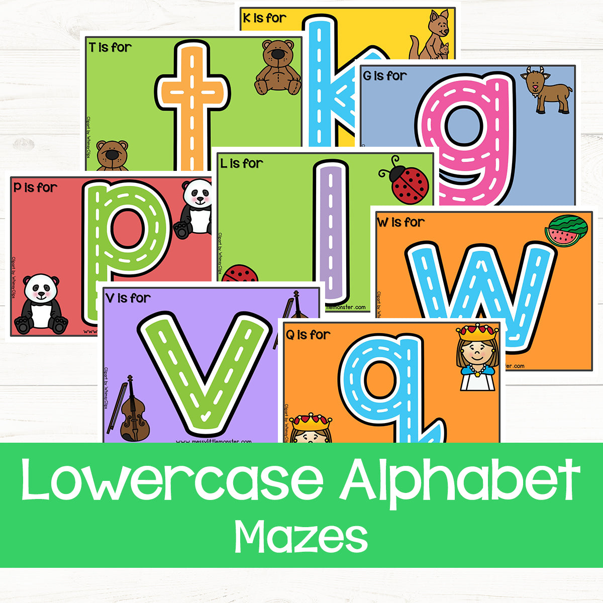 Lowercase Alphabet Mazes – Messy Little Monster Shop