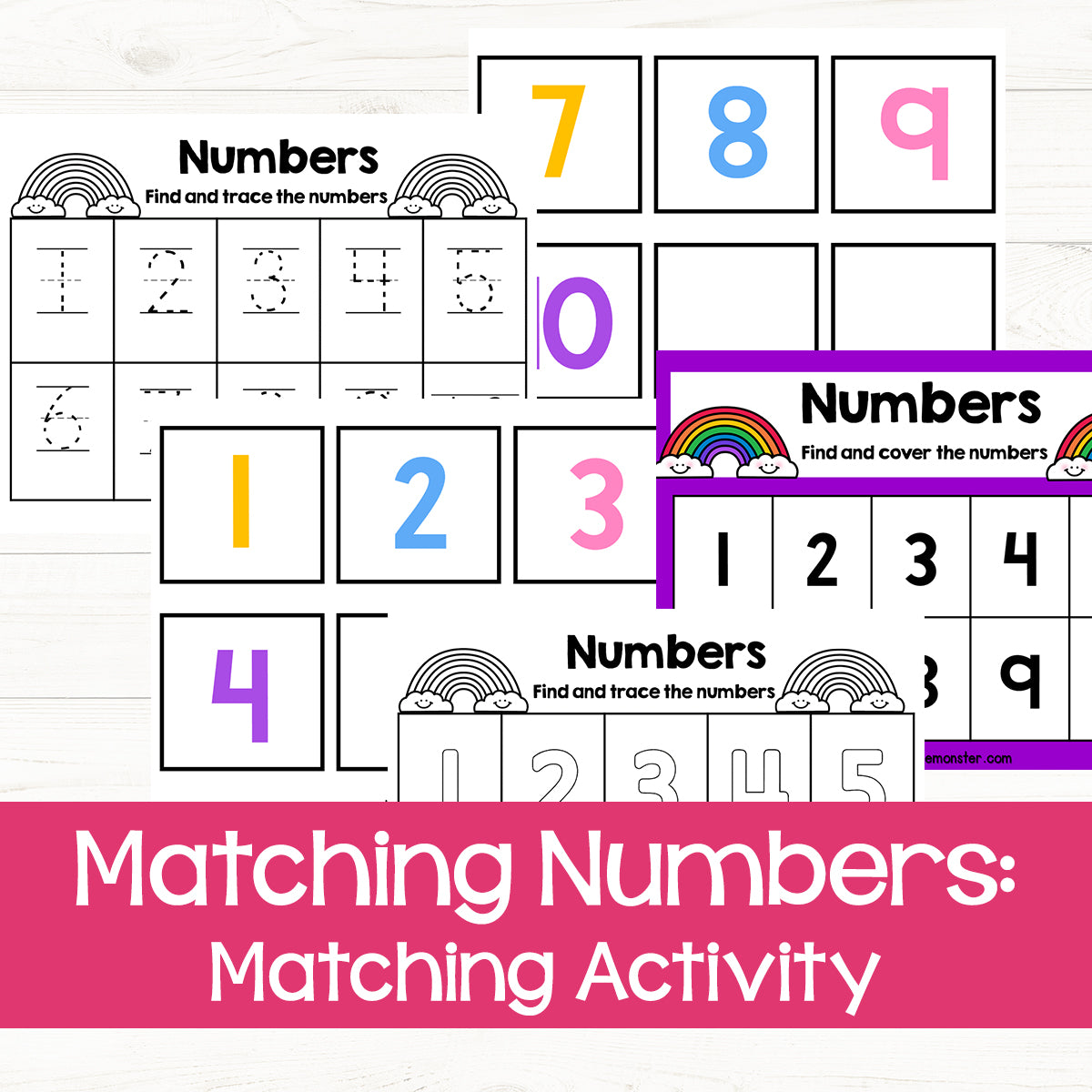 Matching Numbers Activity Game – Messy Little Monster Shop