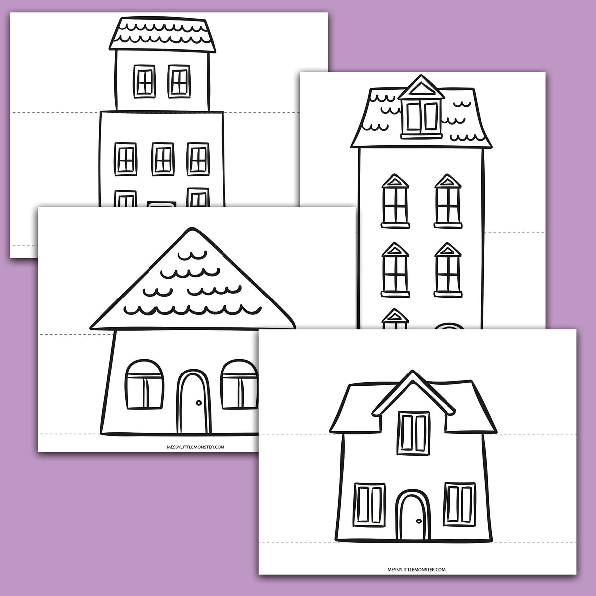 Paper Houses - Color and Play – Messy Little Monster Shop