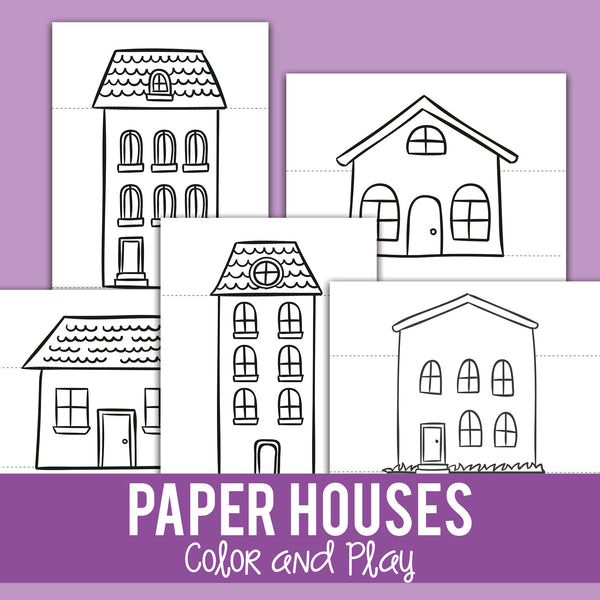 Paper Houses - Color and Play – Messy Little Monster Shop
