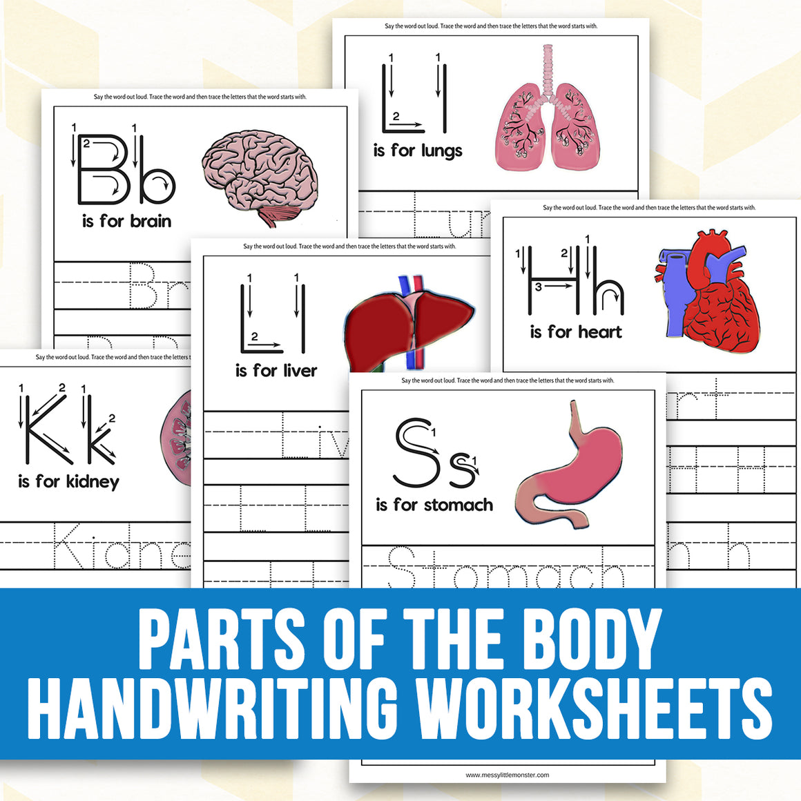 Body Parts Handwriting Worksheets – Messy Little Monster Shop