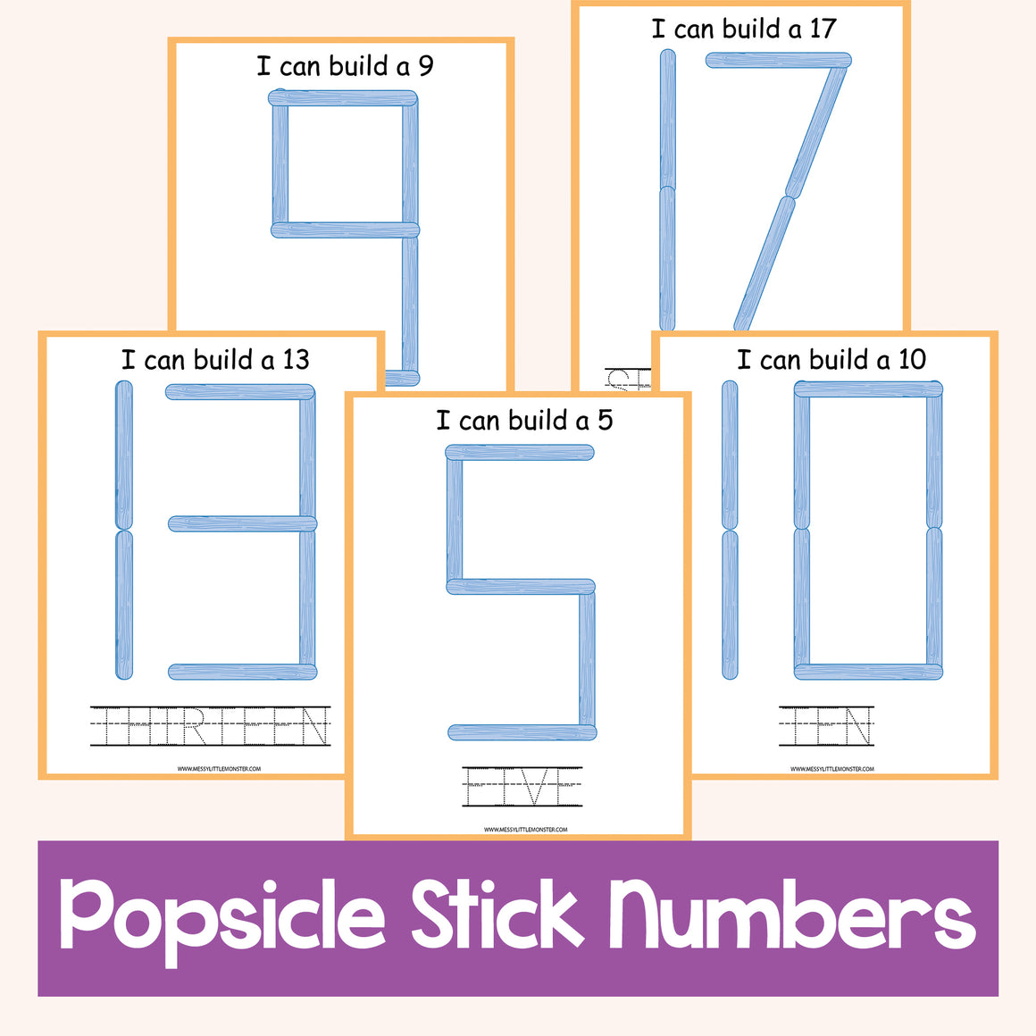 Popsicle Stick Numbers – Messy Little Monster Shop