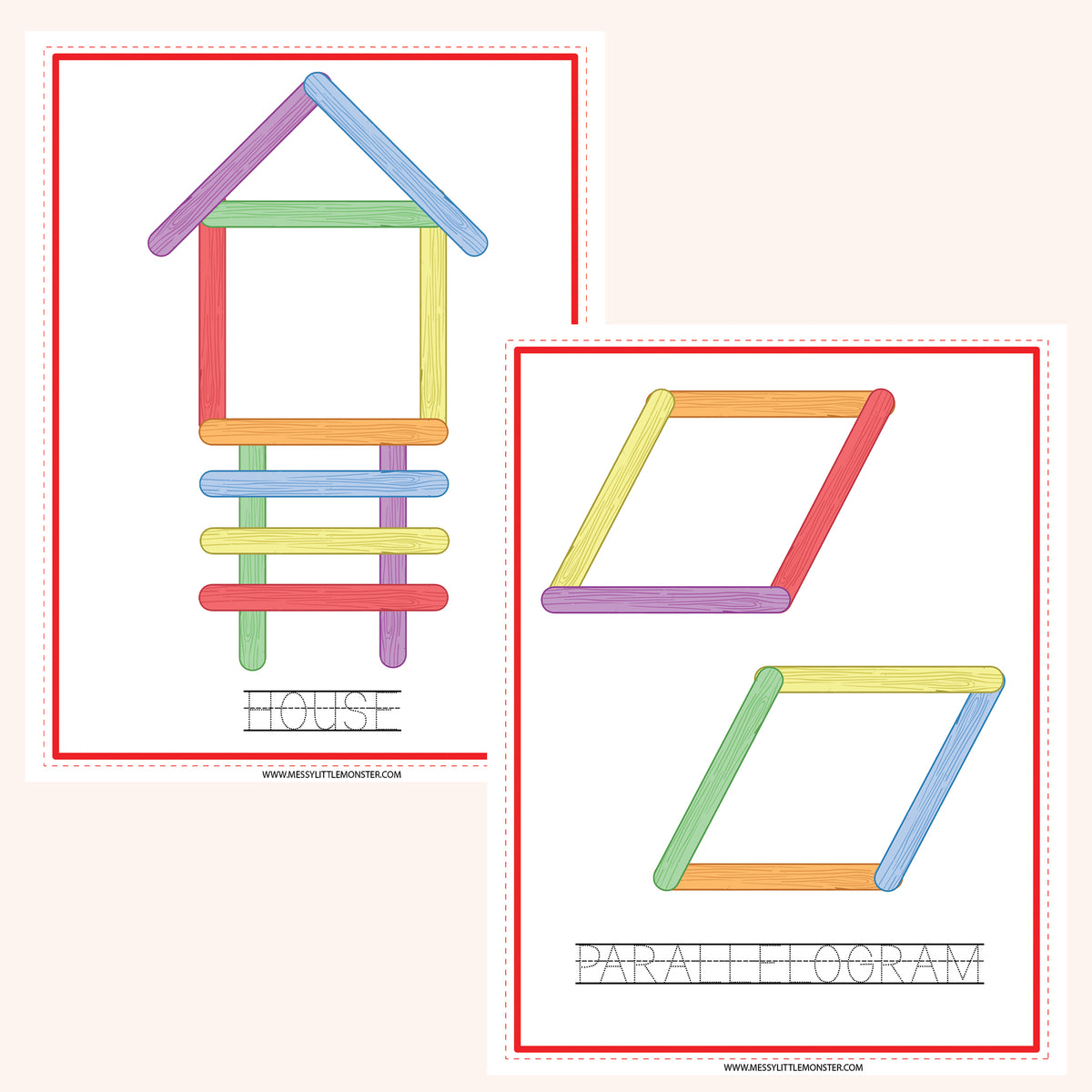 Popsicle Stick Shapes – Messy Little Monster Shop