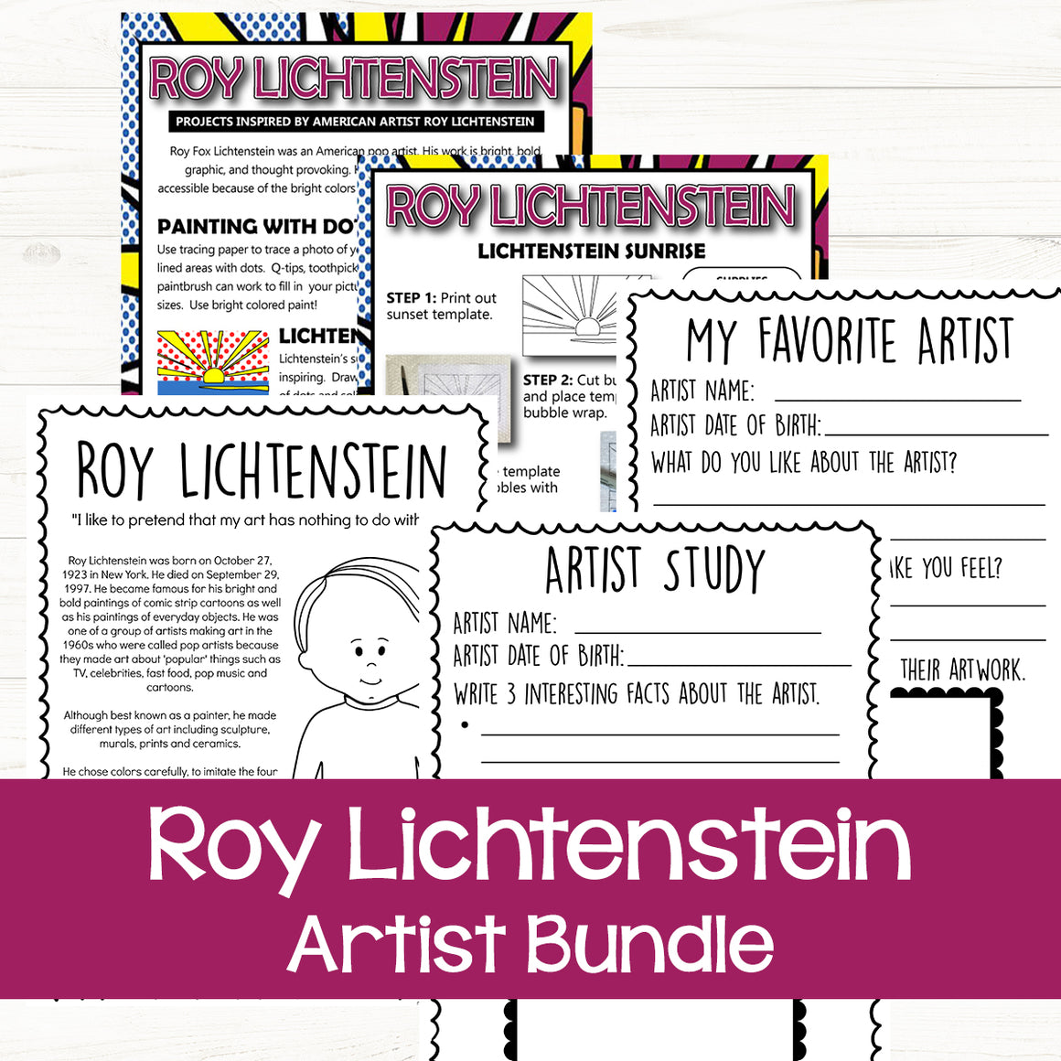 Roy Lichtenstein for Kids - Famous Artist Bundle – Messy Little Monster ...