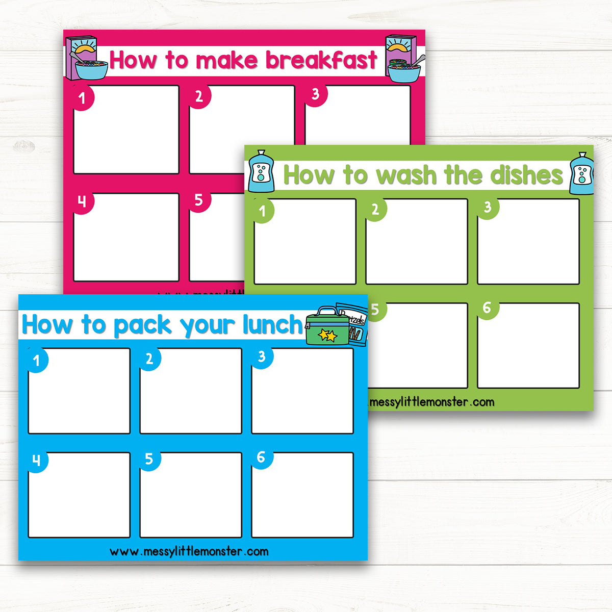 Sequencing Activities: Food Routines – Messy Little Monster Shop