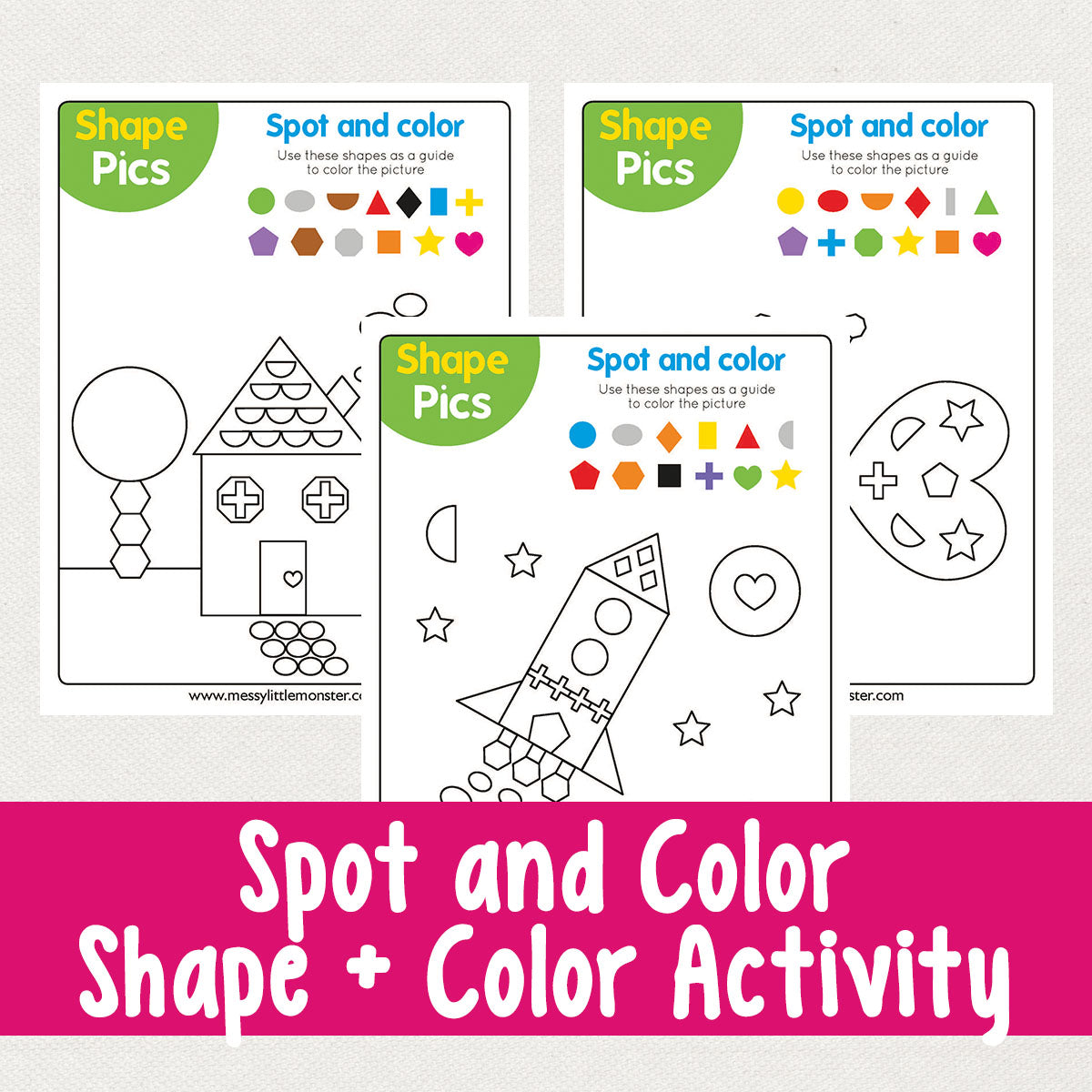 Spot the Shape and Color Activity – Messy Little Monster Shop
