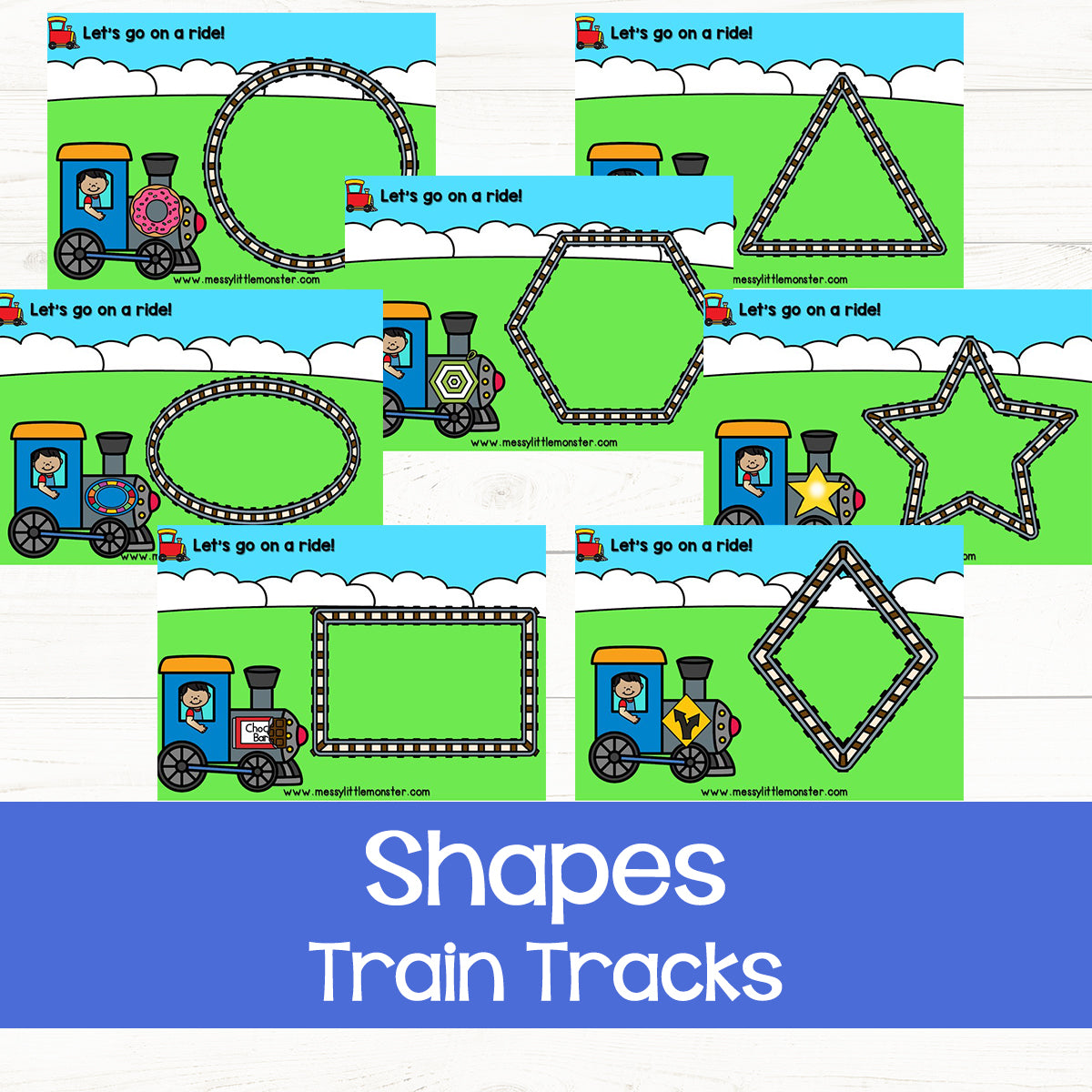 Shape Train Tracks – Messy Little Monster Shop