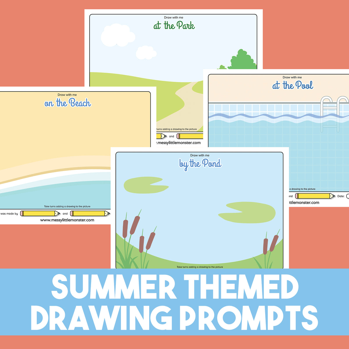 Summer Themed Drawing Prompts – Messy Little Monster Shop