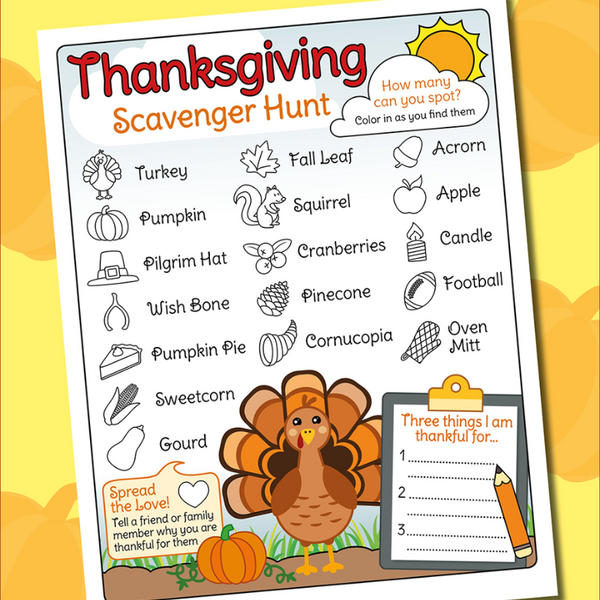 Thanksgiving Scavenger Hunt – Messy Little Monster Shop
