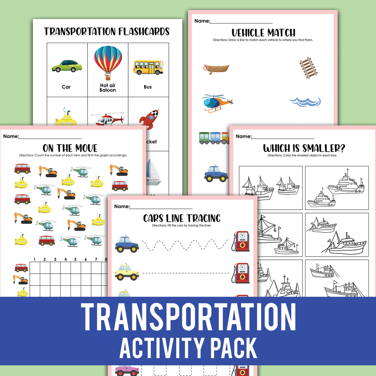 Transportation Activity Pack – Messy Little Monster Shop