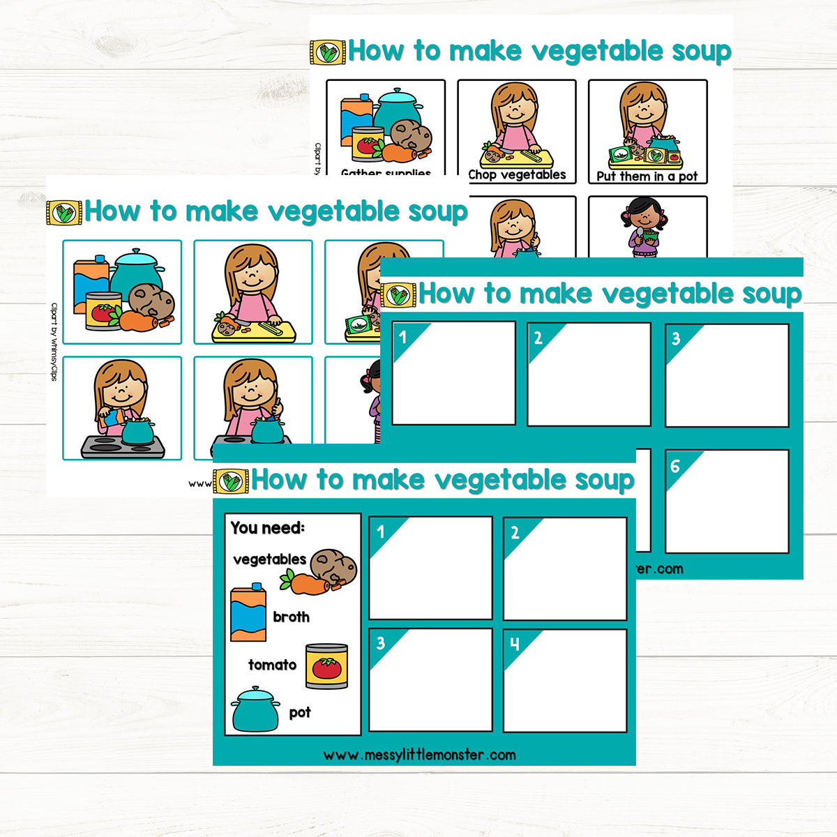 Sequencing Activities: Easy Meals – Messy Little Monster Shop