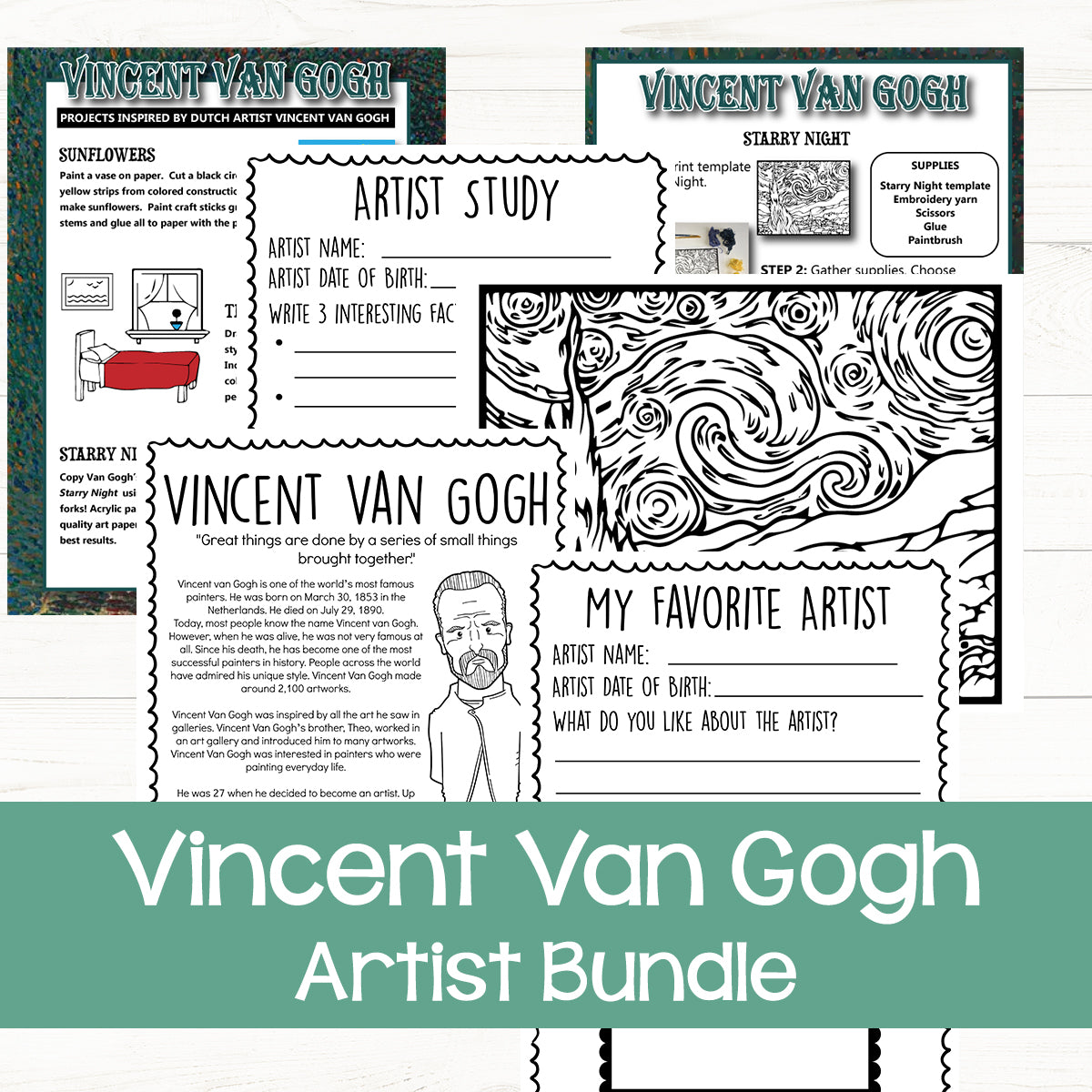 Vincent Van Gogh for Kids - Famous Artist Bundle – Messy Little Monster ...