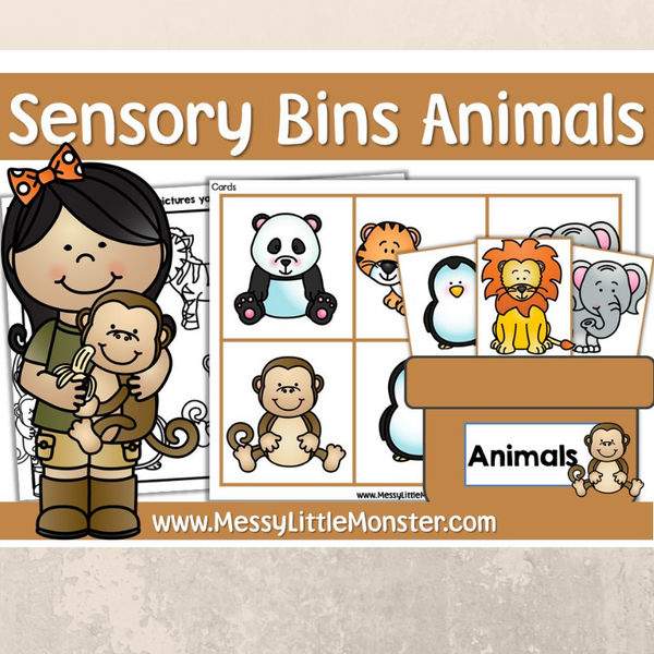 Animal Sensory Bin Printables – Messy Little Monster Shop