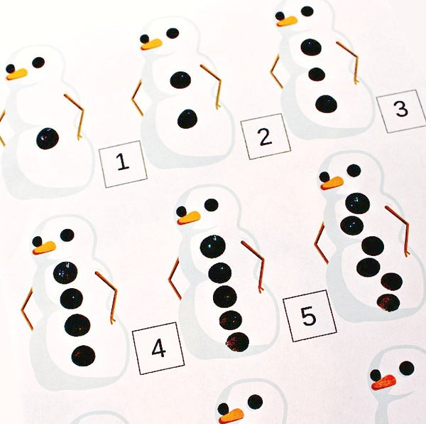 Snowman Painting Numbers Activity – Messy Little Monster Shop
