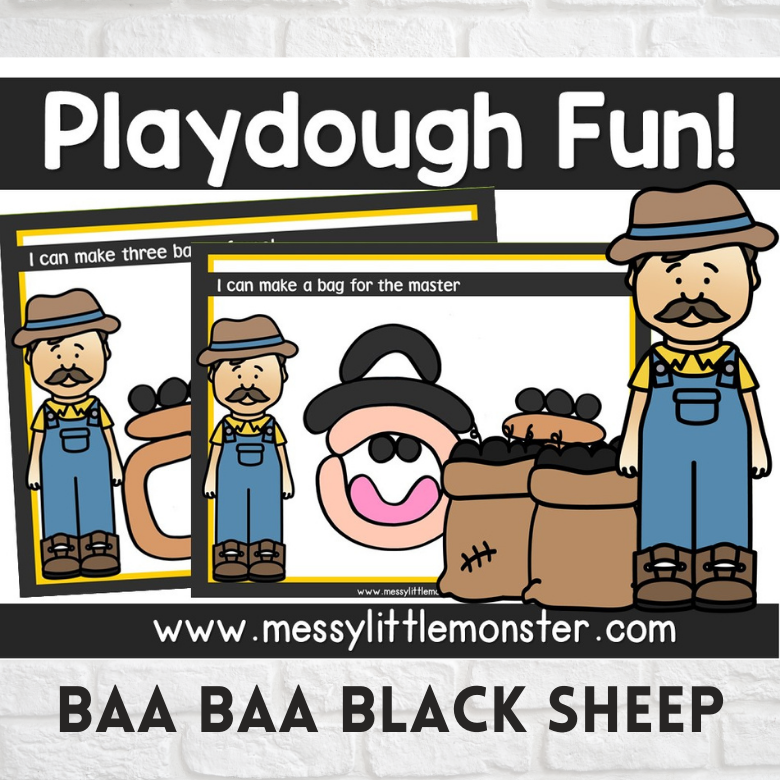 Baa Baa Black Sheep Nursery Rhyme Playdough Mats – Messy Little Monster ...