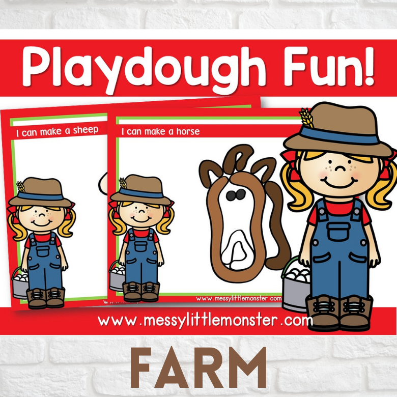 Farm Animal Playdough Mats – Messy Little Monster Shop