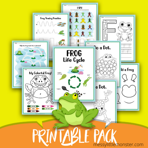 Frog Printable Activity Pack – Messy Little Monster Shop