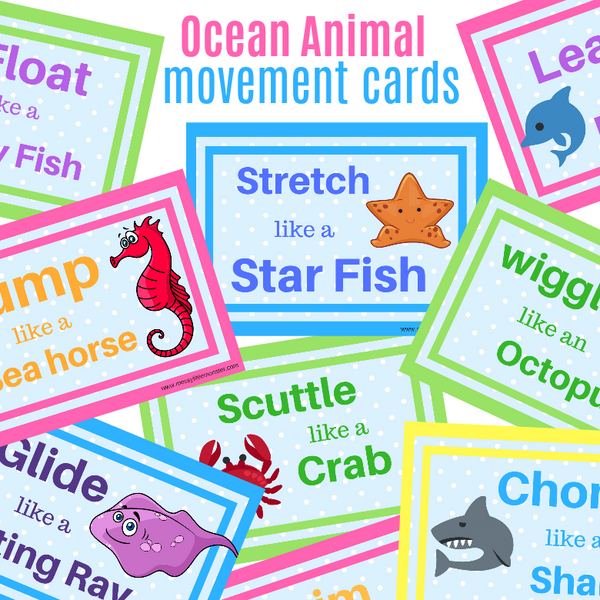 Ocean Animal Action Cards – Messy Little Monster Shop