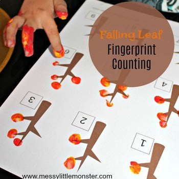 Fall Counting Finger Painting Number Activity – Messy Little Monster Shop