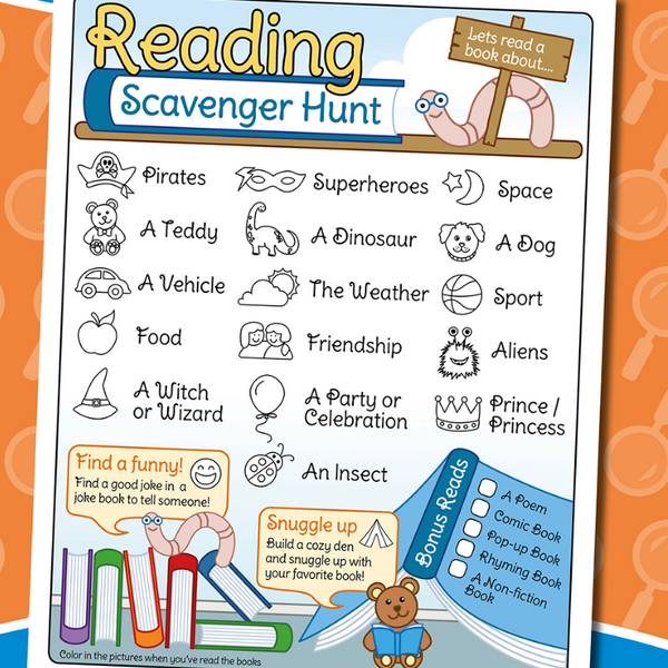 Reading Scavenger Hunt Printable – Messy Little Monster Shop