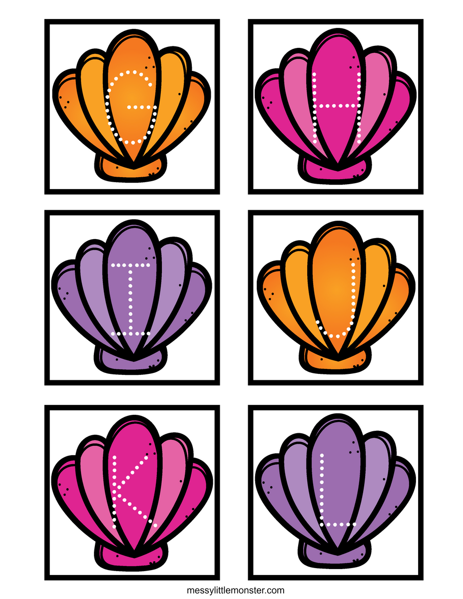 Shell Alphabet Tracing Cards – Messy Little Monster Shop